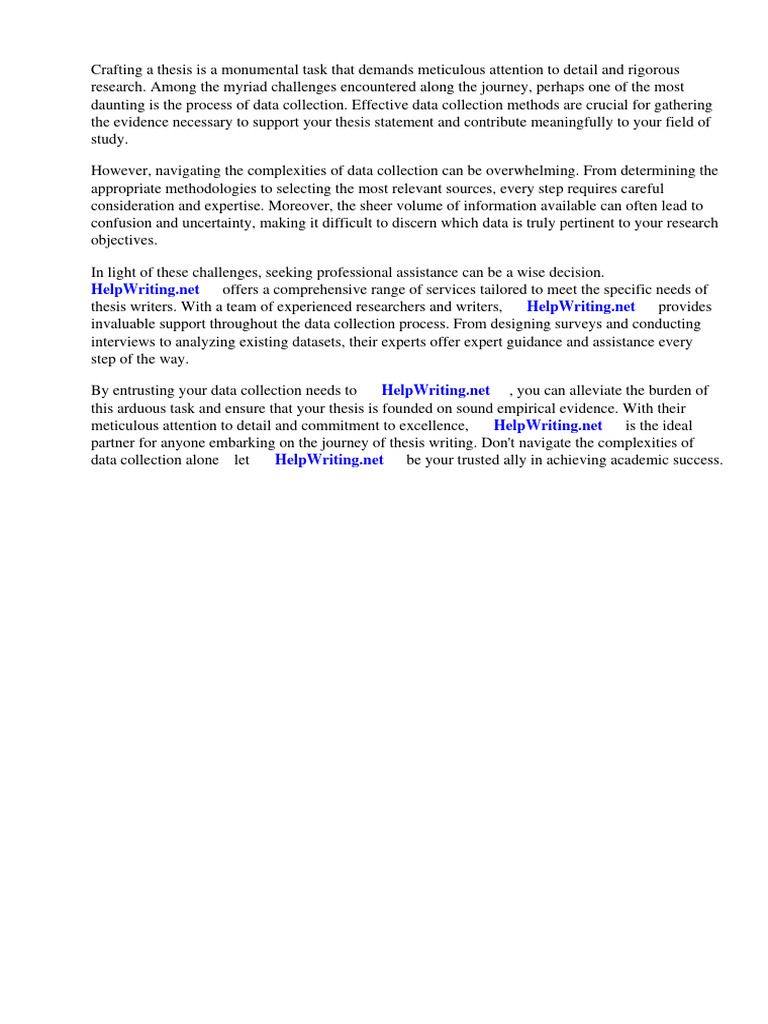 Thesis Data Collection Methods | PDF | Methodology | Data