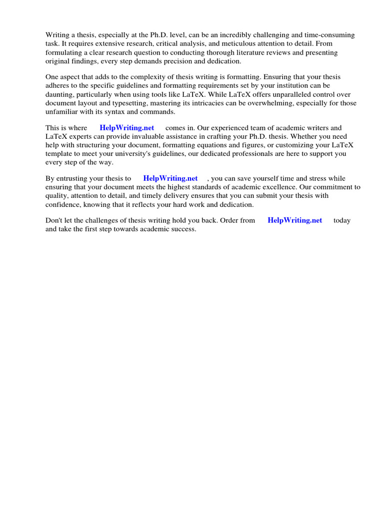 PHD Thesis Template in Latex | PDF