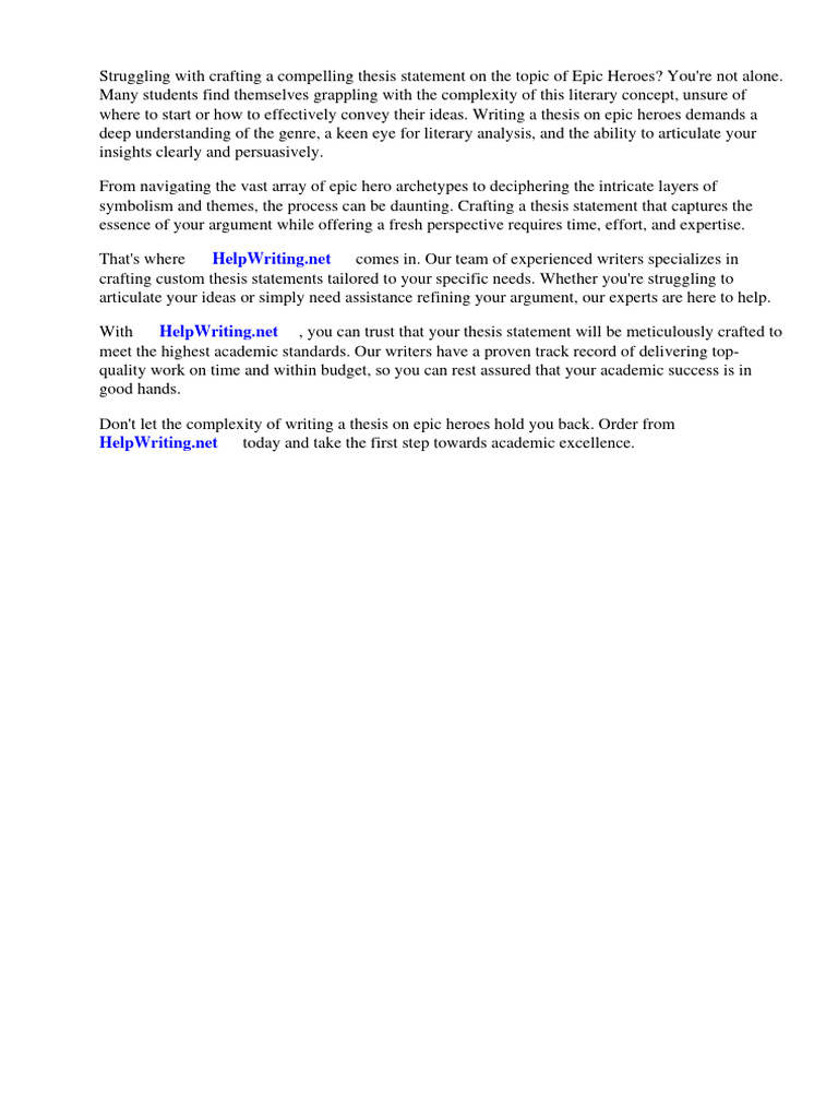 Crafting Thesis Statements on Epic Heroes | PDF | Religion ...