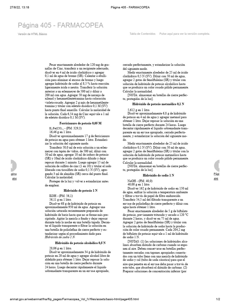 Página 405 - FARMACOPEA | PDF | Hidróxido de sodio | Dieta y nutrición