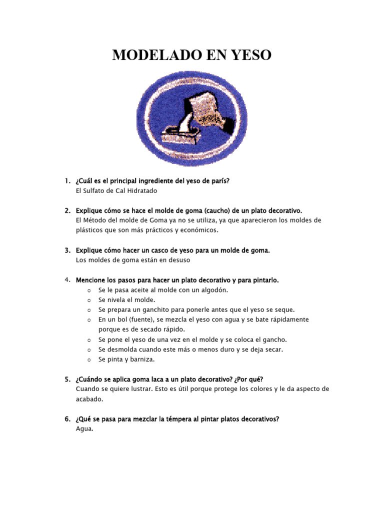 12 - Modelado en Yeso-Especialidad Desarrollada | PDF