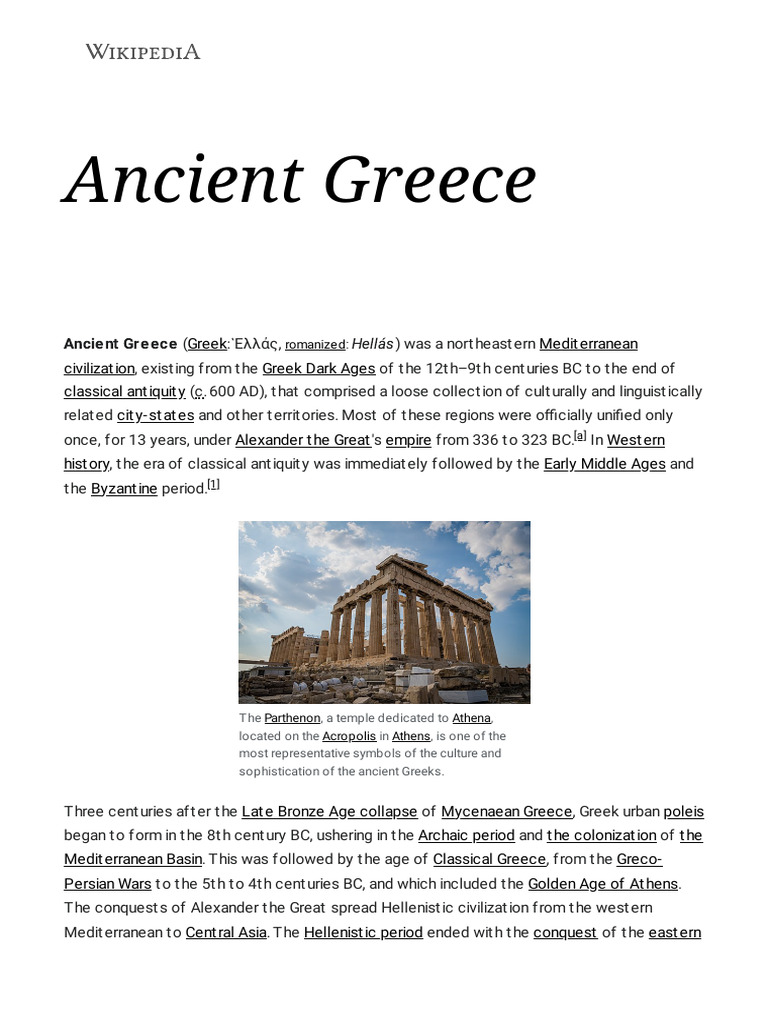 Ancient Greece: A Historical Overview | PDF | Ancient Greece ...