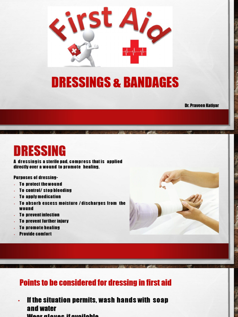 First Aid: Dressings and Bandages Guide | PDF | First Aid
