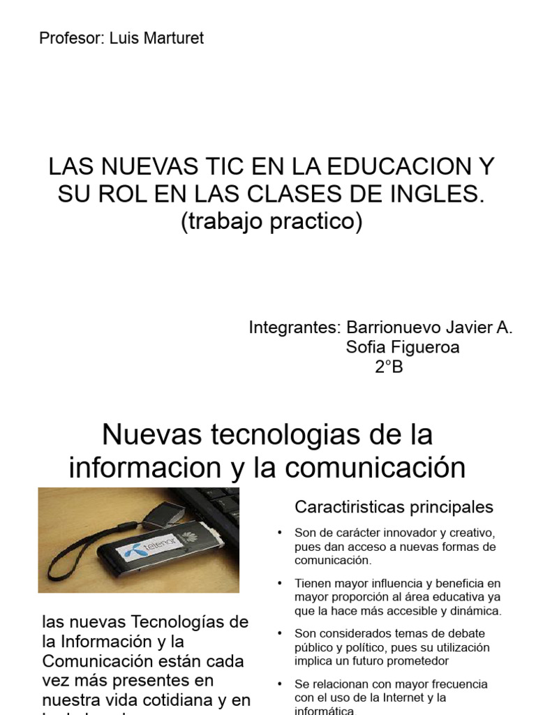 TIC TP | PDF | Tecnología de información y comunicaciones | Enseñando