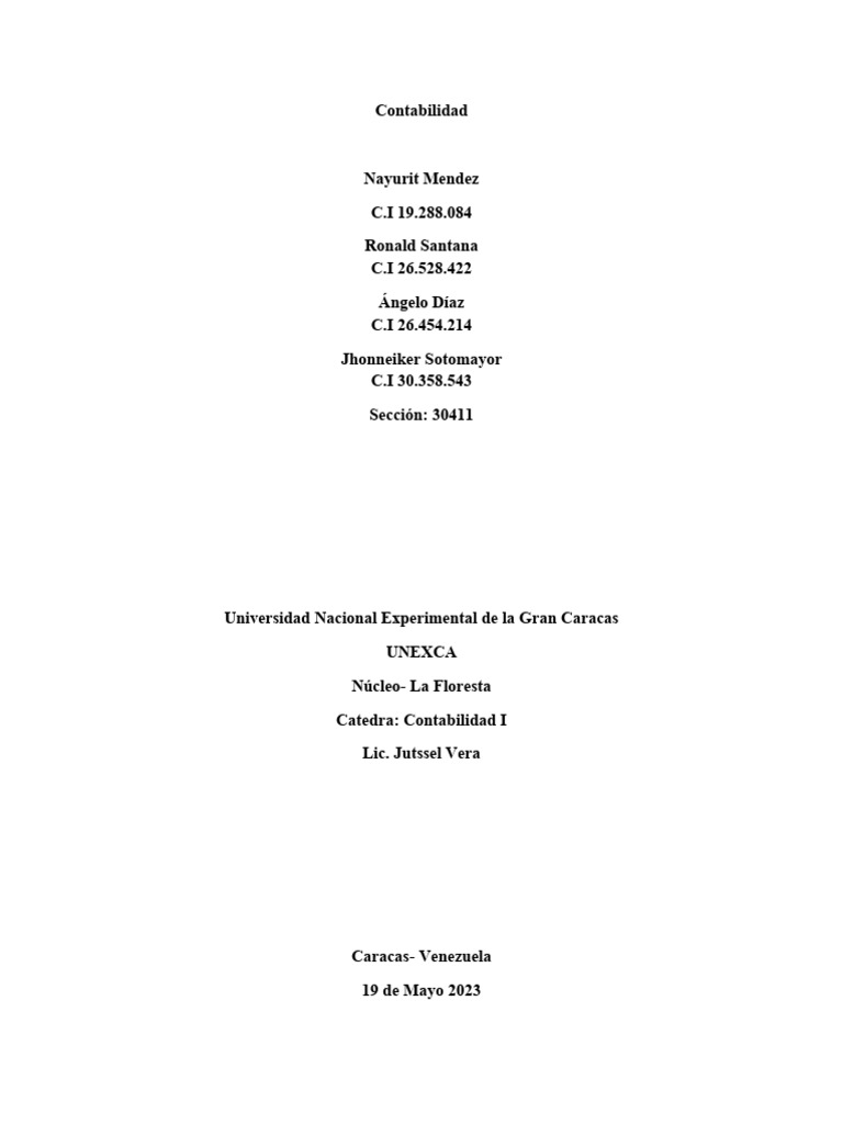 Trabajo Contabilidad | PDF | Contabilidad | Business