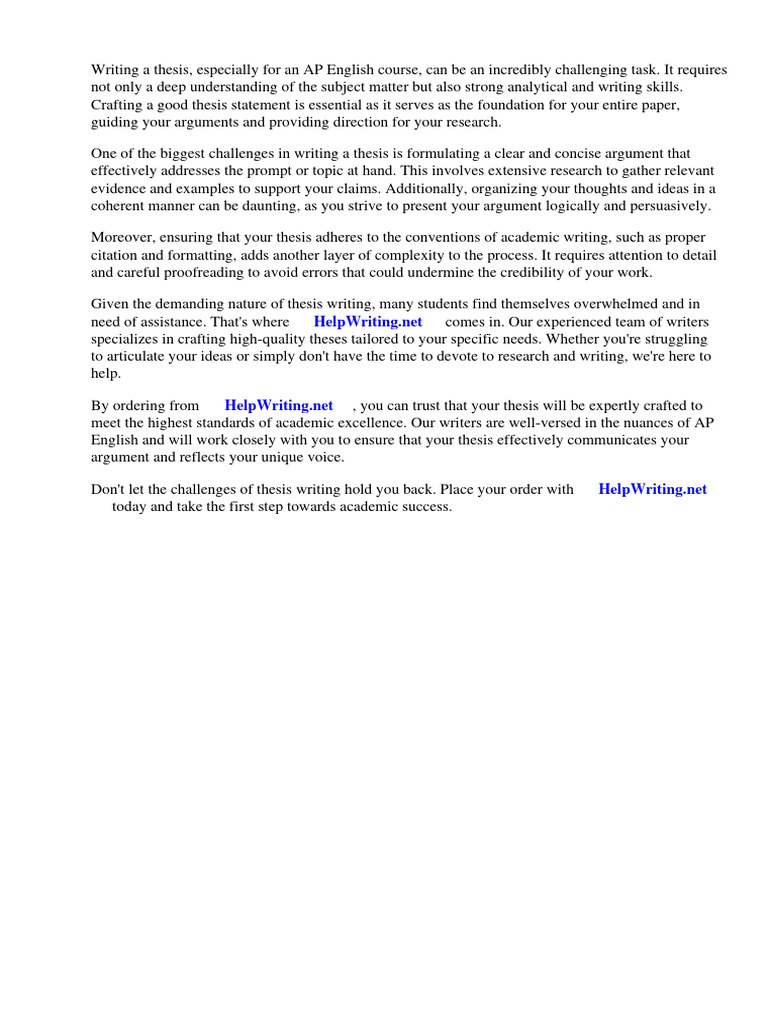 How to Write a Good Thesis AP English | PDF | Essays | Thesis