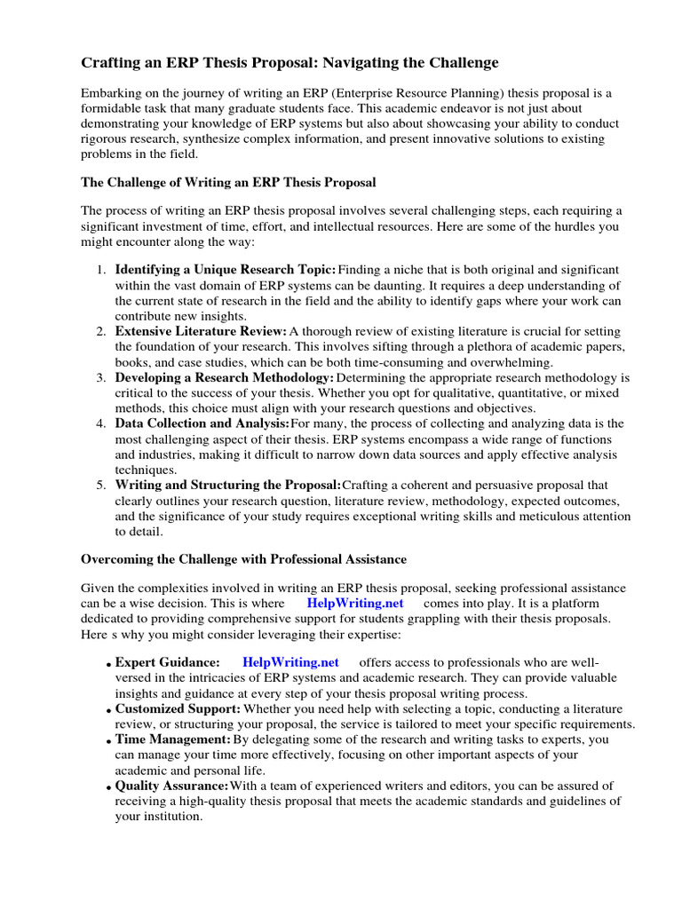 Erp Thesis Proposal | PDF | Enterprise Resource Planning | Methodology