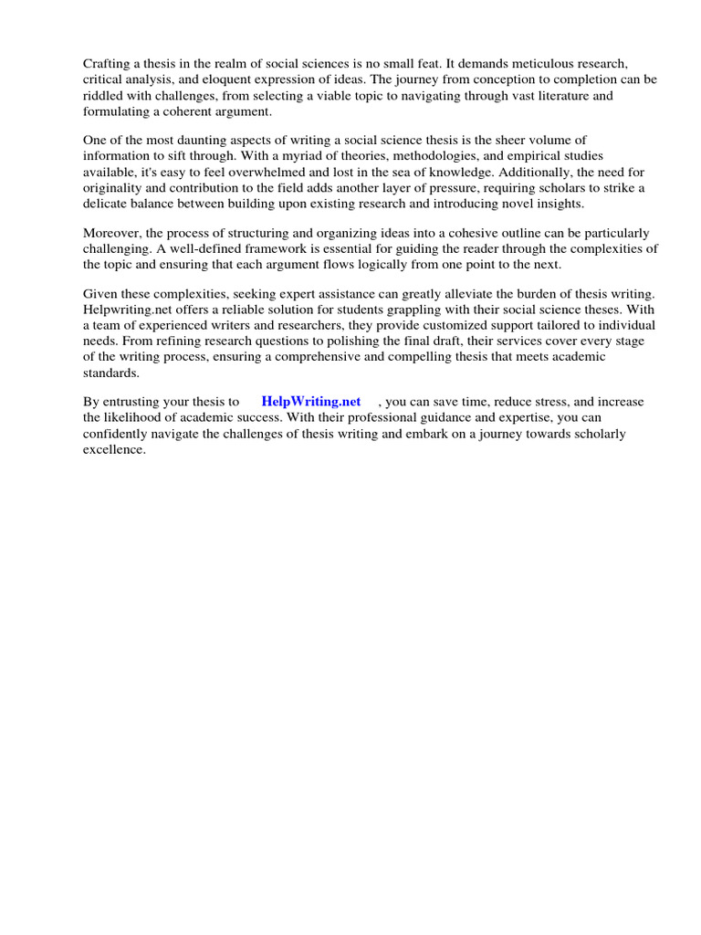 Social Science Thesis Outline | PDF | Social Sciences | Academic Publishing