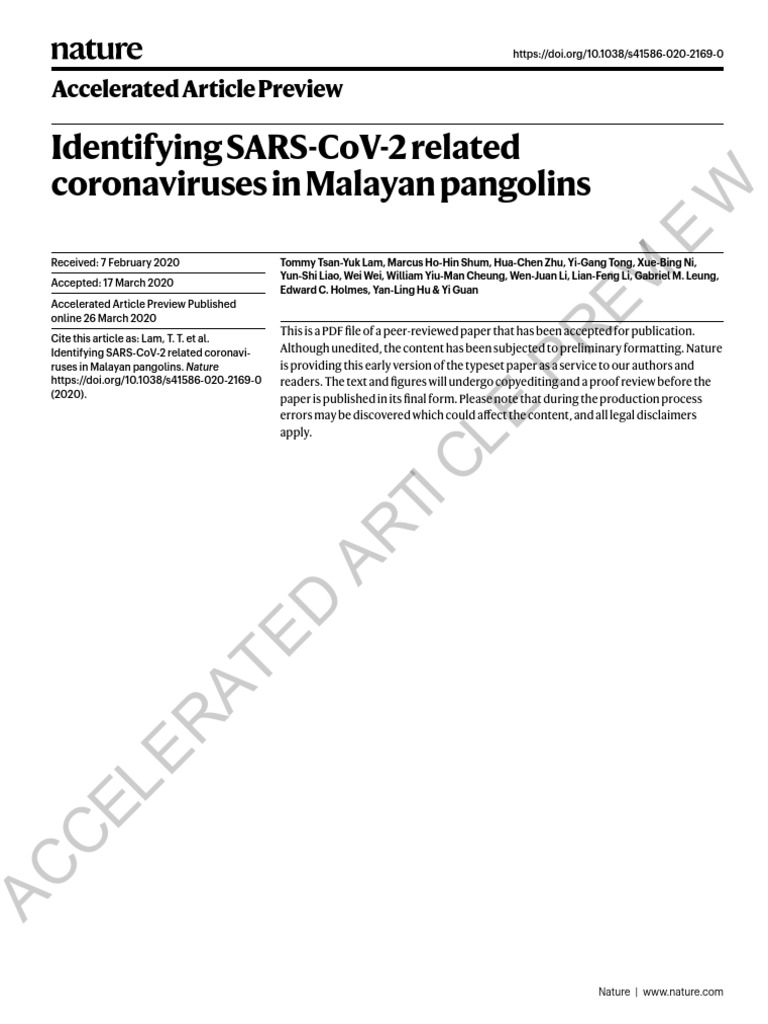 SARS CoV 2nature | PDF | Medical Specialties | Microbiology