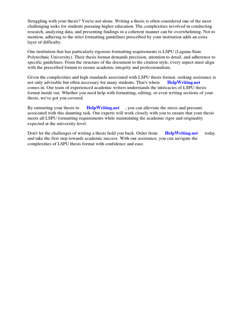 Lspu Thesis Format | PDF