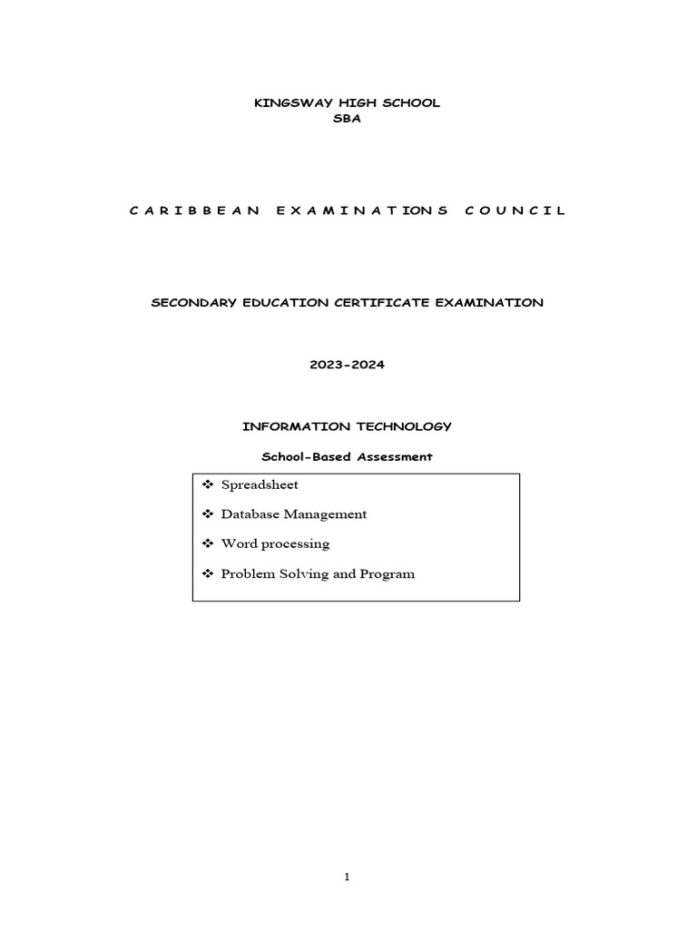 It Sba | PDF | Spreadsheet | Databases