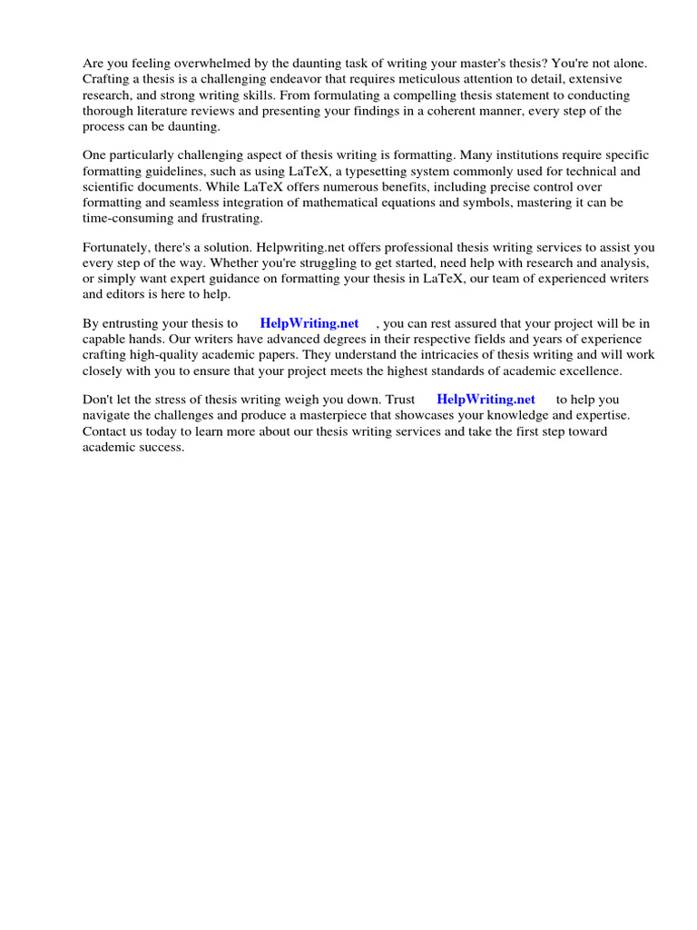 Sample of Master Thesis in Latex | PDF | Thesis | Doctor Of Philosophy
