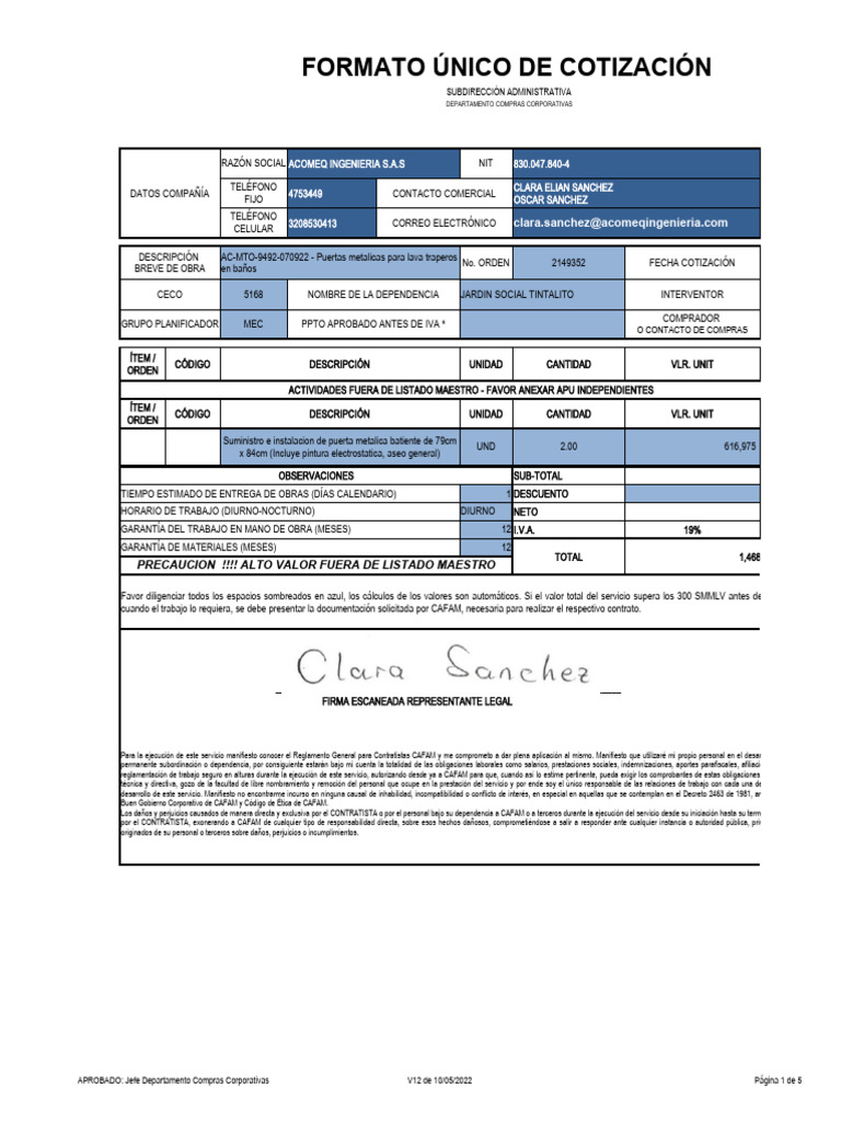 Ac Mto Modelo Coti | PDF