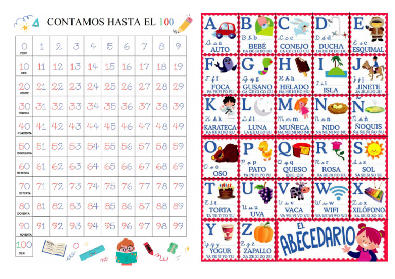 ABECEDARIO Y CUADRO DE NÚMEROS - PDF Versión 1 | PDF