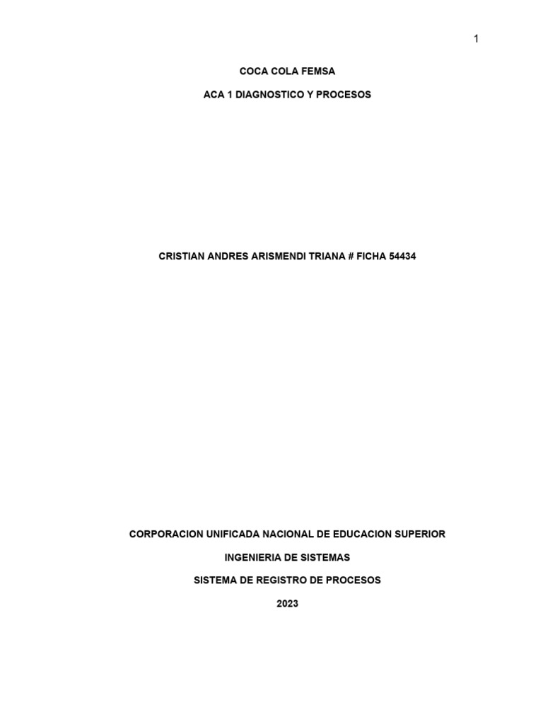 Diagnóstico de Procesos en Coca Cola FEMSA | PDF | Coca Cola | Economias