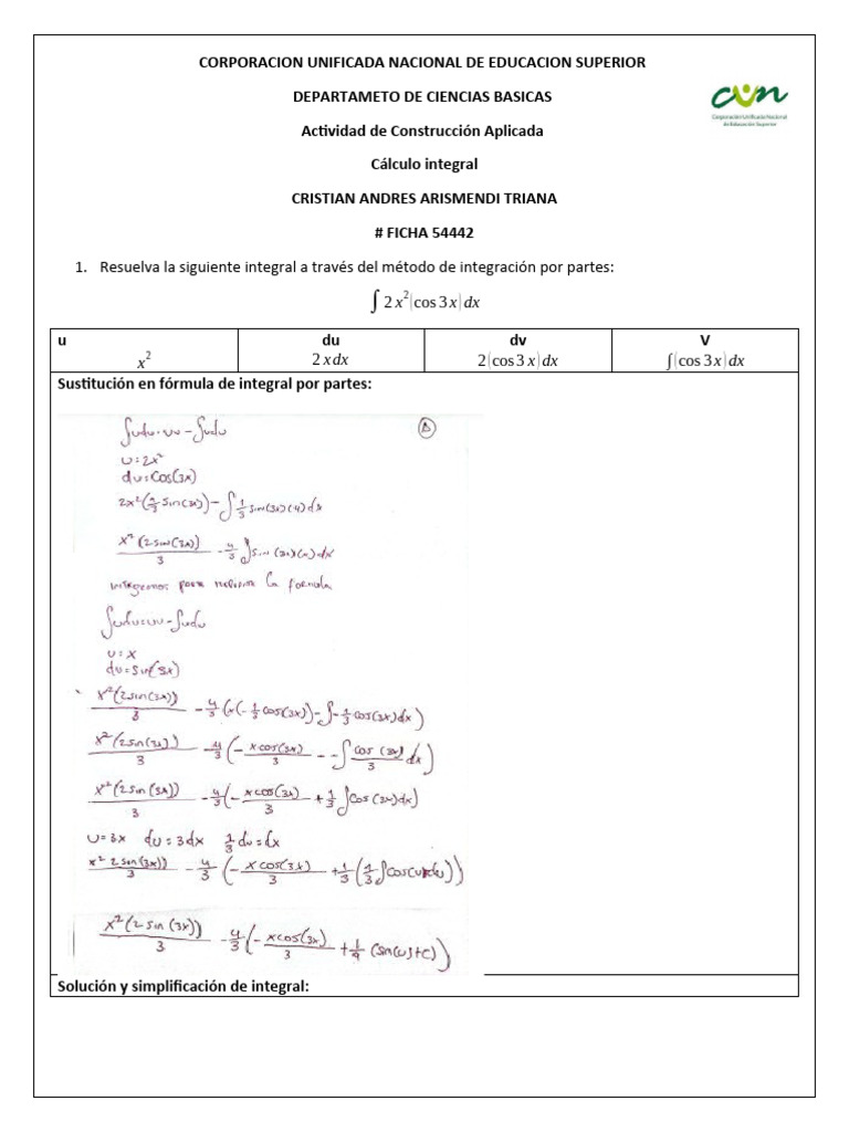 Aca 2 Calculo Integral | Descargar gratis PDF | Integral | Objetos matemáticos