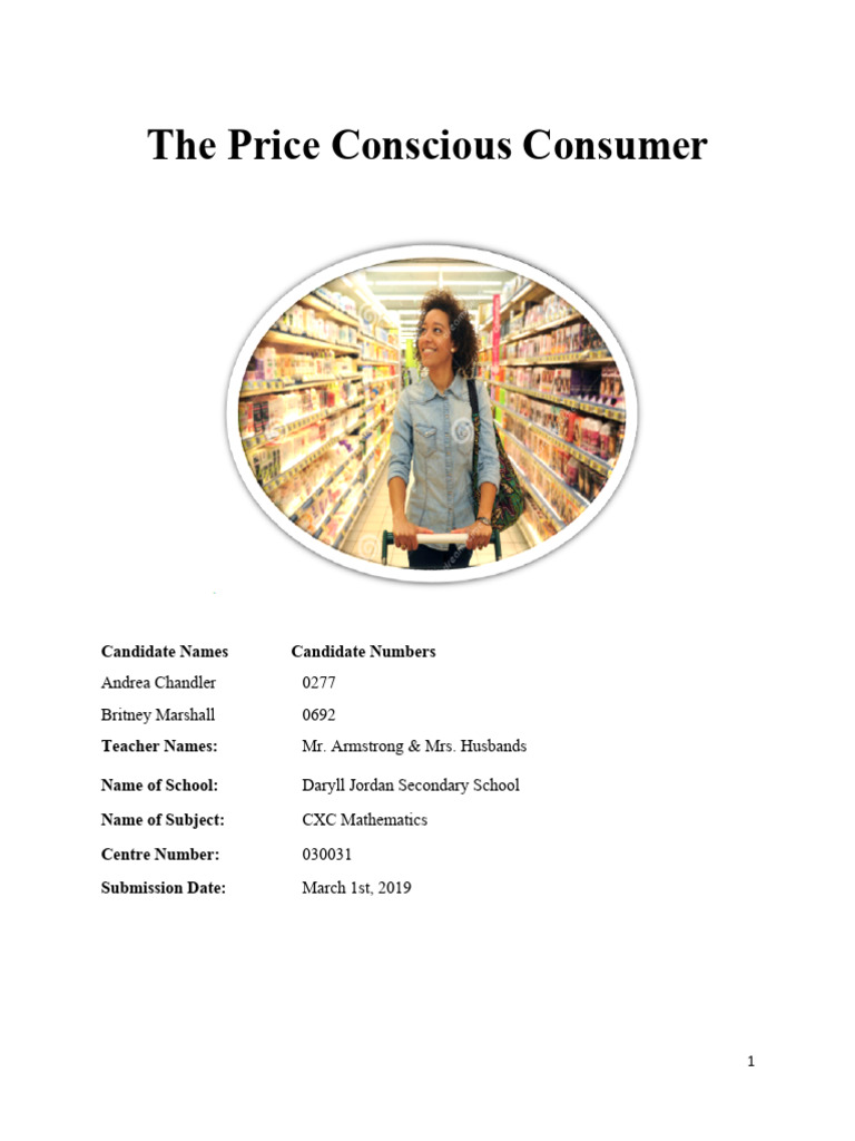 Mathematics SBA G7 (2019) | PDF | Supermarket | Food And Drink