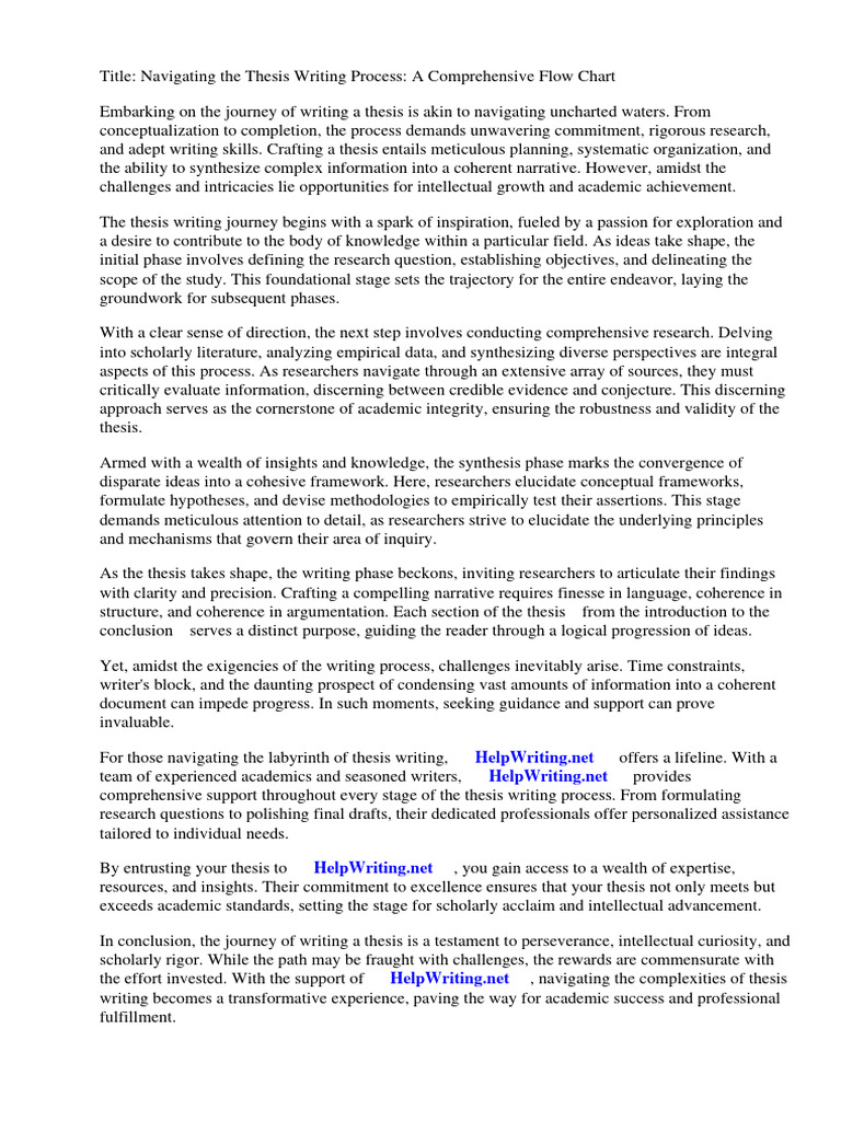 Thesis Writing Flow Chart | PDF | Methodology | Thesis