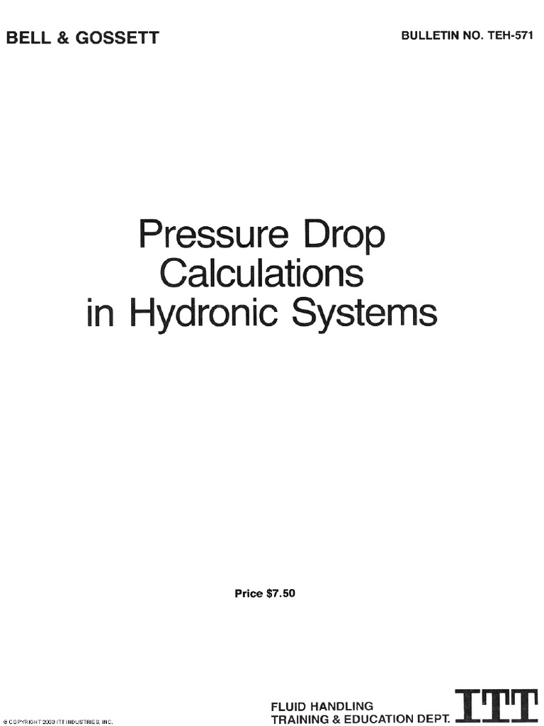 Pressure Drops Calculation in Hydronic System | PDF