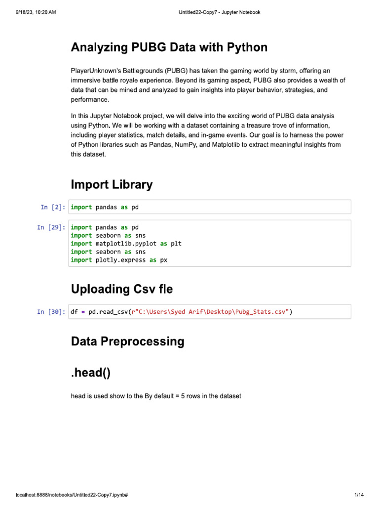 Analyzing Pubg Data Using Python Pdf