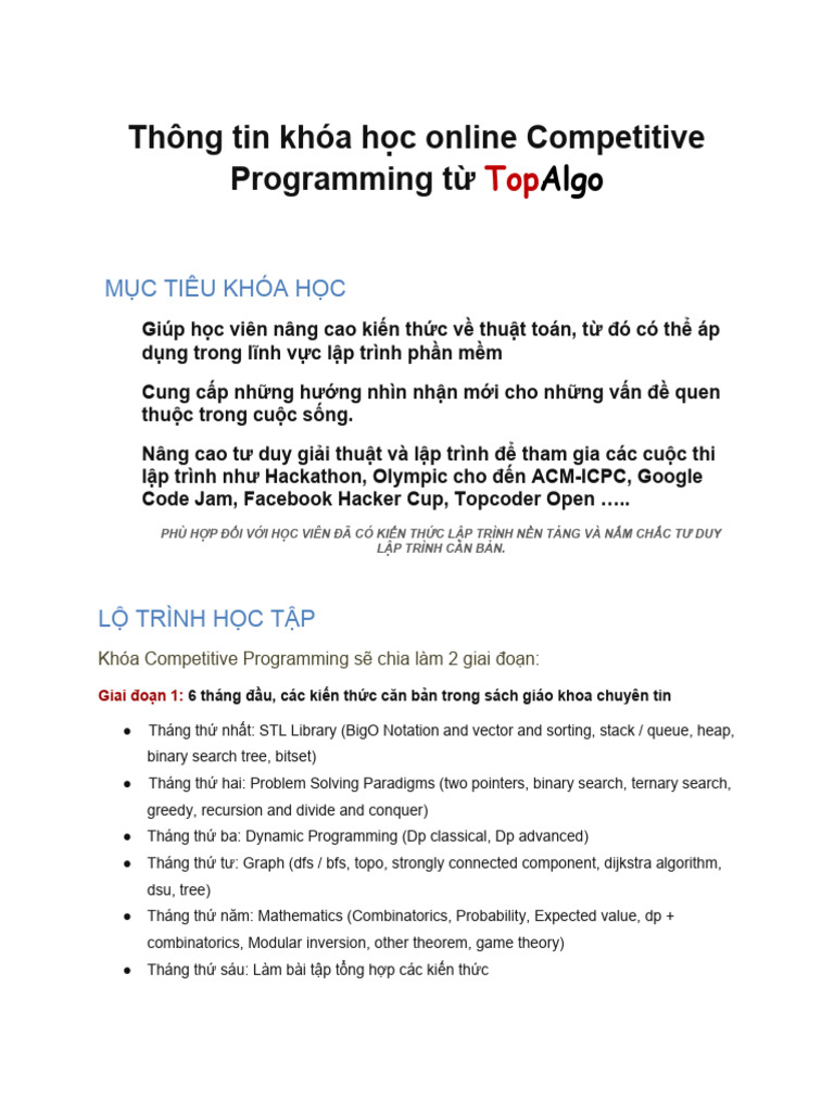 L Trình L P Competitive Programming | PDF