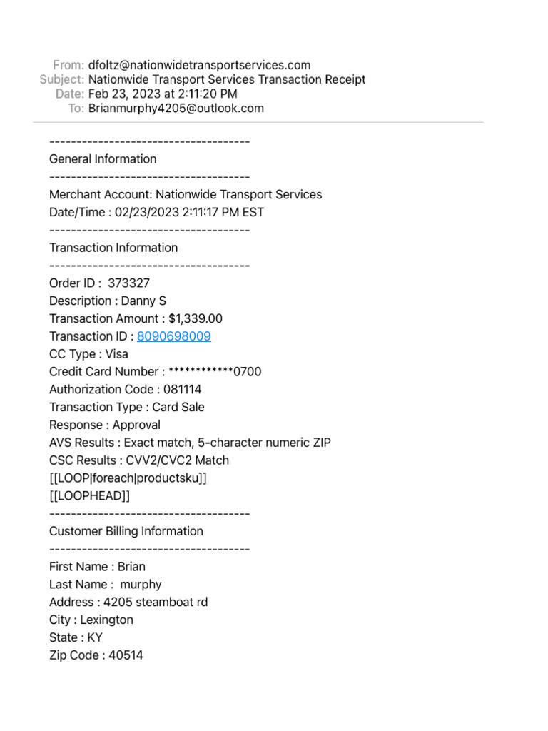 Nationwide Transport Services Transaction Receipt 2 | PDF | Finance ...