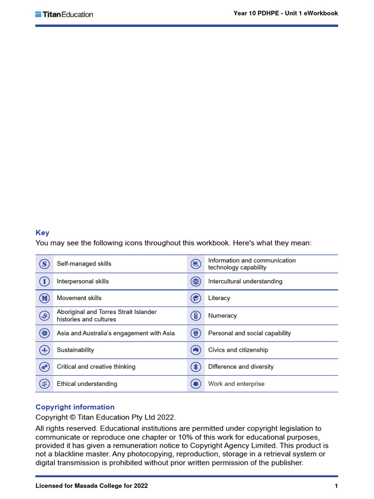 Year 10 PDHPE - Unit 1 EWorkbook | PDF | Birth Control | Sexual Harassment