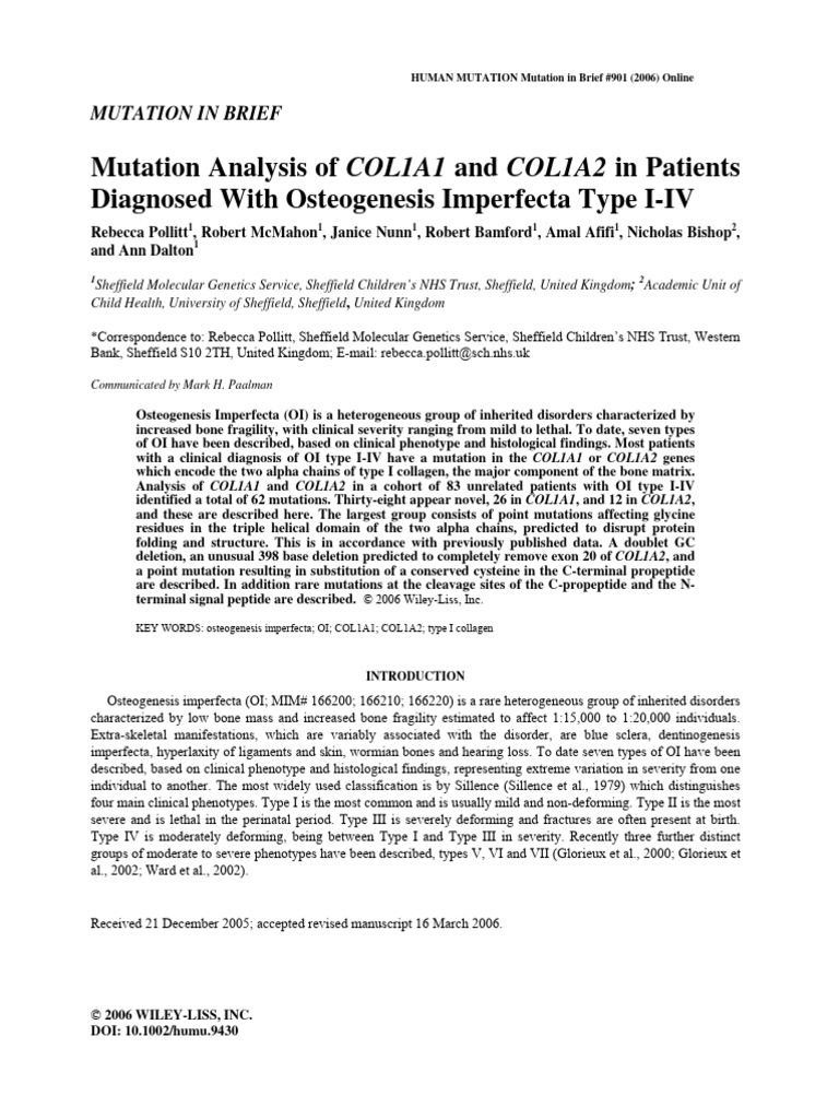 Pollitt 2006 | PDF | Mutation | Collagen