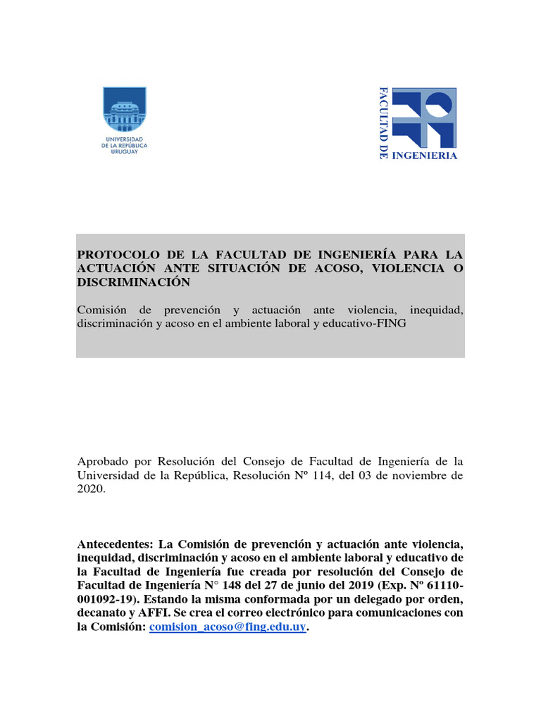 Protocolo Acoso Fing | PDF