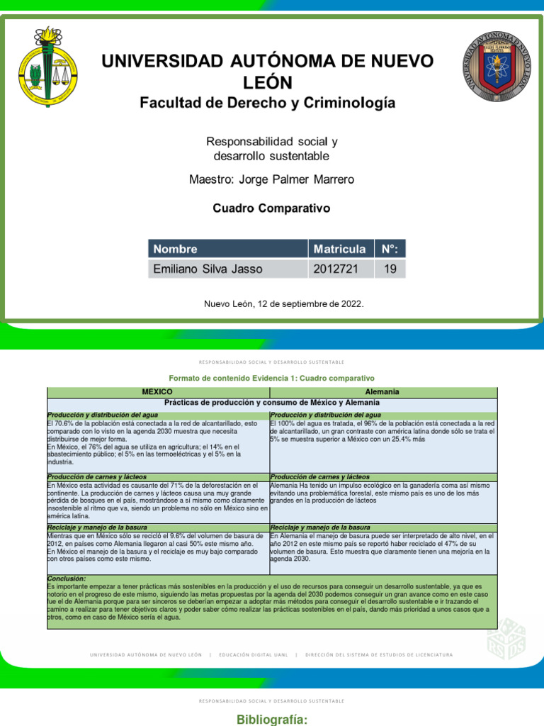 ESJ CuadroComparativo RSDS | PDF | Desarrollo sostenible | Residuos