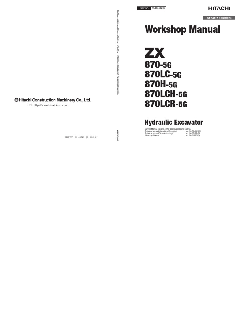 Manual Engine and Unit EX870 HITAC 808 | PDF | Exhaust Gas | Nature