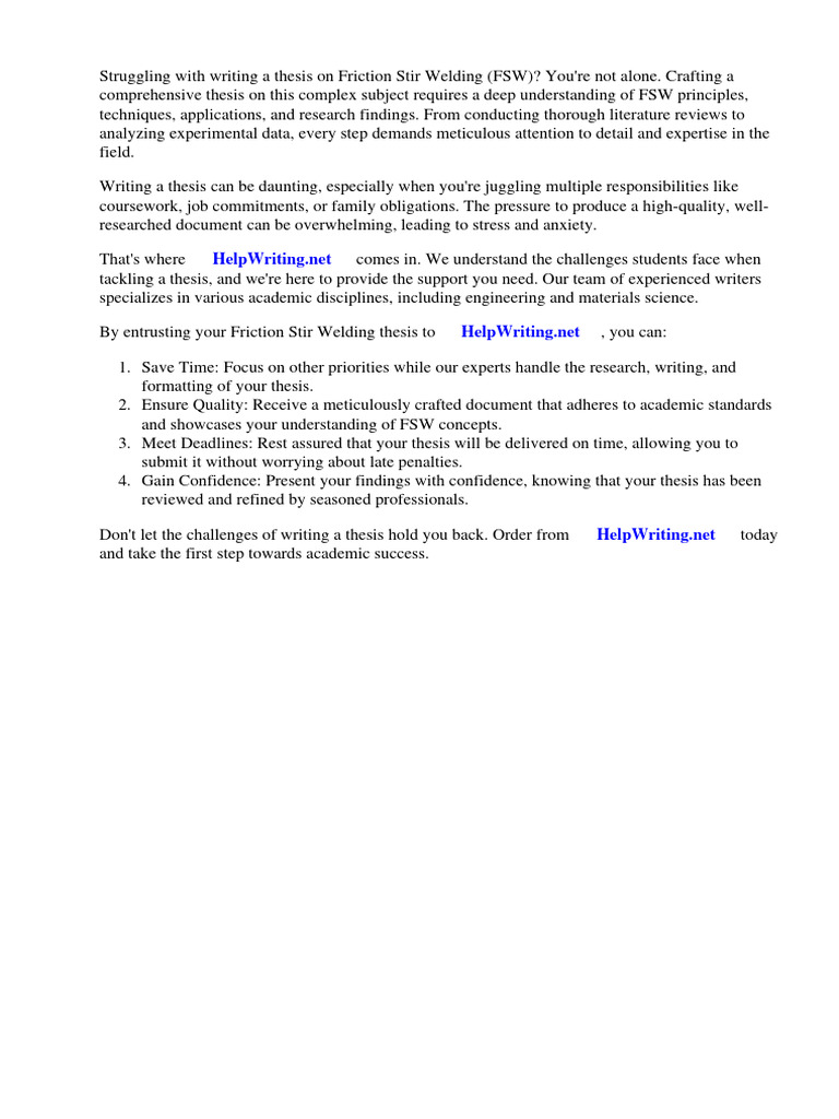 Friction Stir Welding Thesis PDF | PDF | Welding | Construction