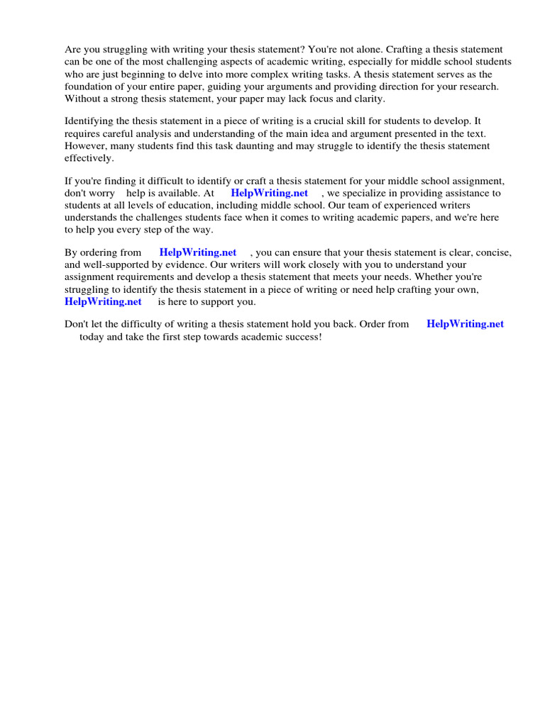 Identifying Thesis Statement Worksheet Middle School | PDF | Essays ...