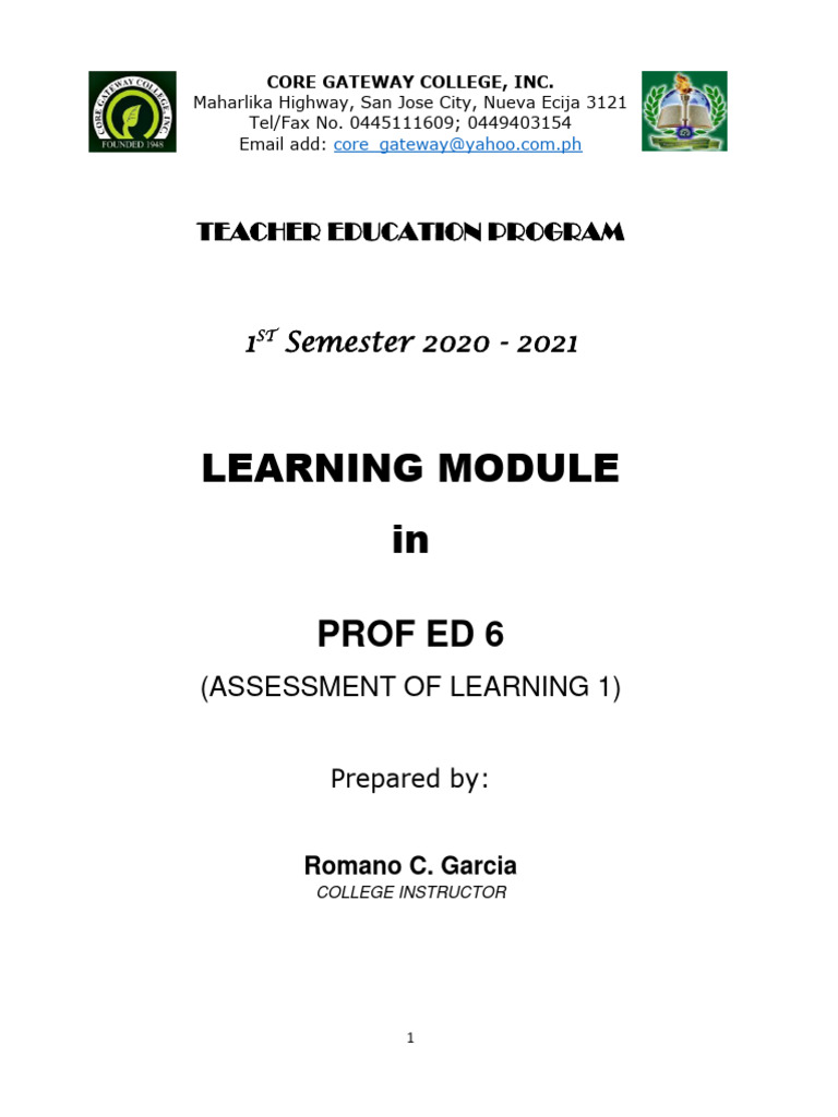 Assessment in Learning 1 | Download Free PDF | Educational Assessment ...