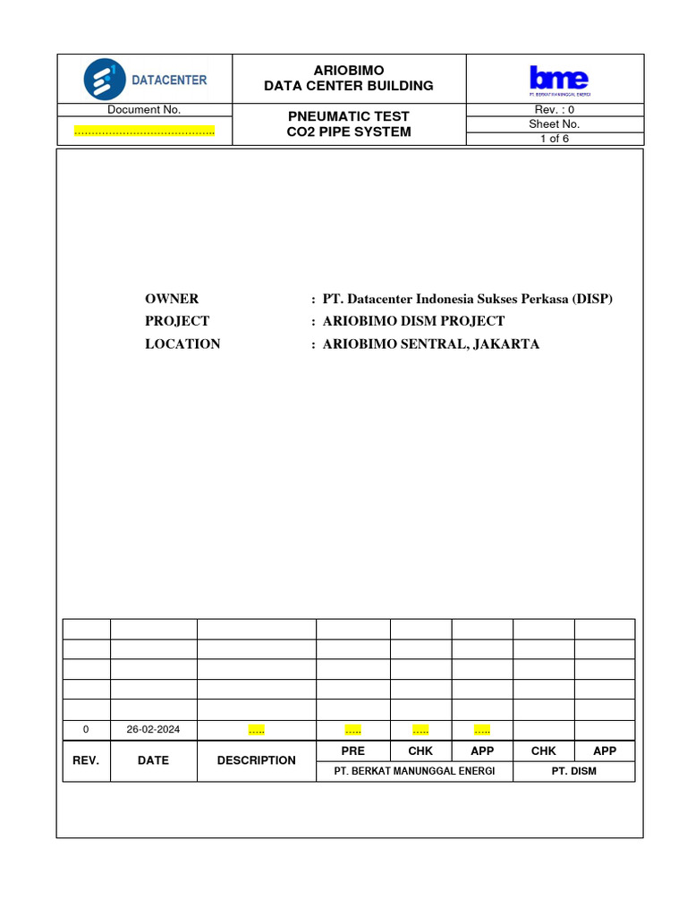 CO2 Pipe Pneumatic Test Procedure | PDF | Pipe (Fluid Conveyance ...