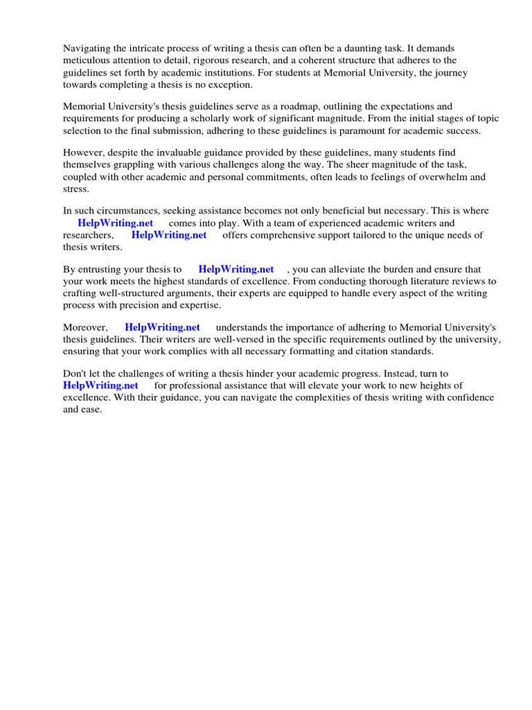 Memorial University Thesis Guidelines | PDF | Thesis | Libraries