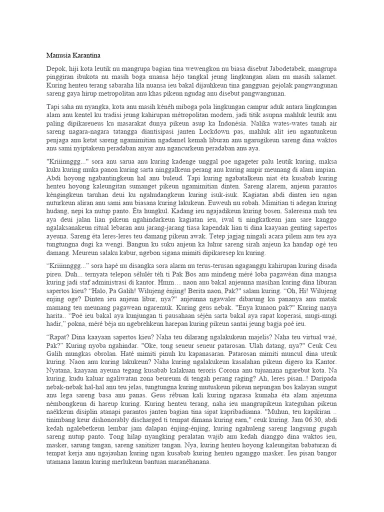 Cerpen Basa Sunda | PDF