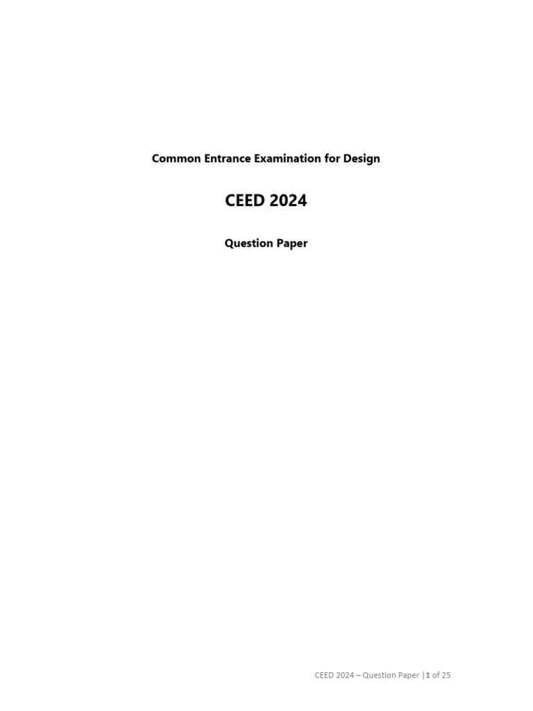 CEED 2024 Question Paper | PDF | Multiple Choice