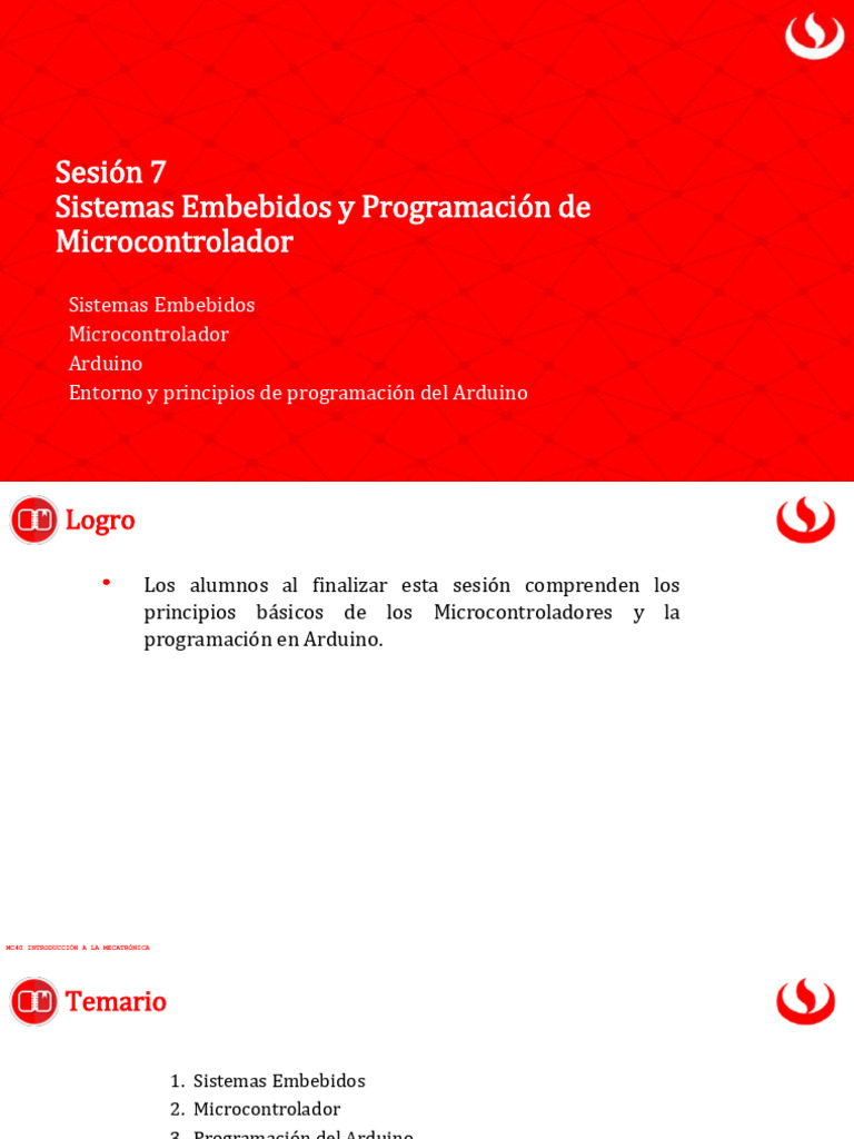 Sesion 7 Sistemas Embedidos y El Microcontrolador Arduino | PDF | Arduino | Programación