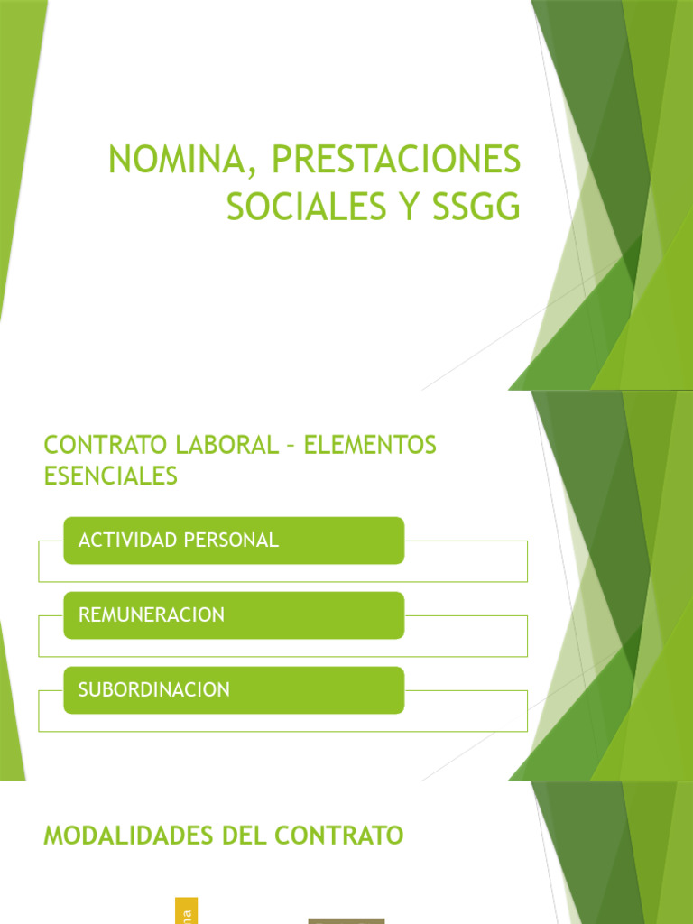 Nomina, Prestaciones Sociales y SSGG | PDF | Salario | Pensión