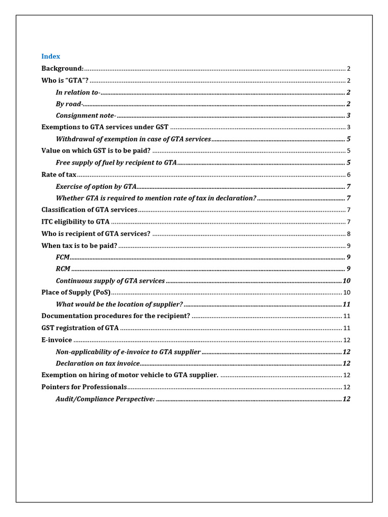 Goods Transport Agency (GTA) - LLB Project | PDF | Value Added Tax ...