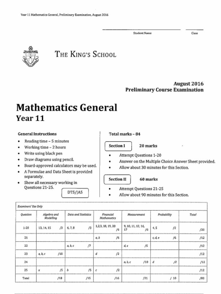 2016 P MS - Kings - Prelim Yearly Exam Paper | PDF