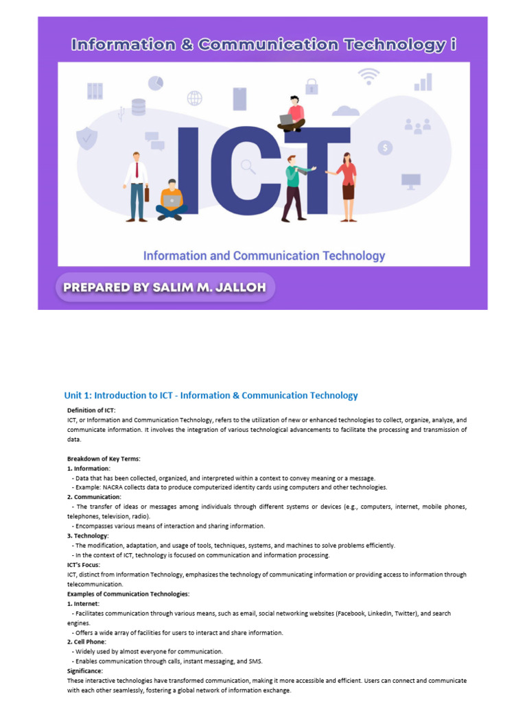 ICT Notes | PDF | Device Driver | Operating System