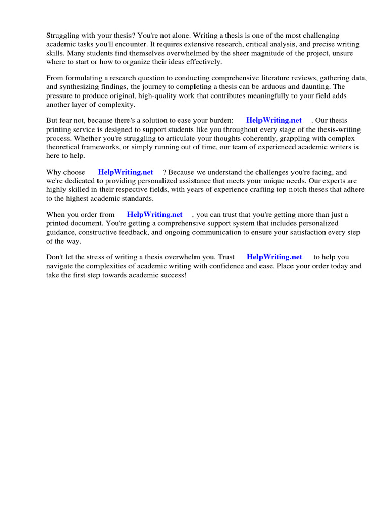 Thesis Writing and Printing Services | PDF | Thesis | Bookbinding