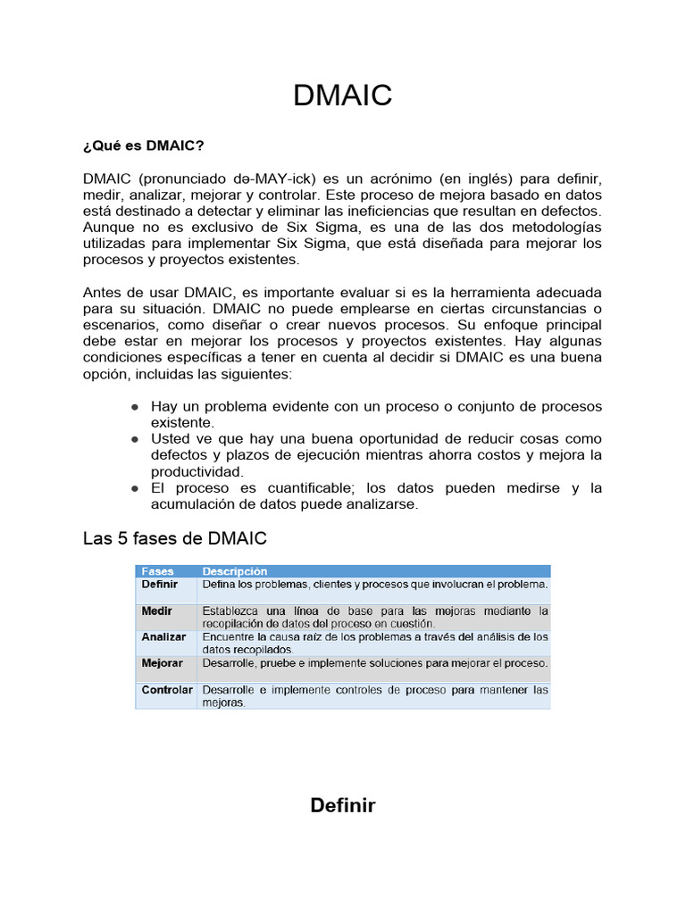 DMAIC | PDF | Six Sigma | Informática