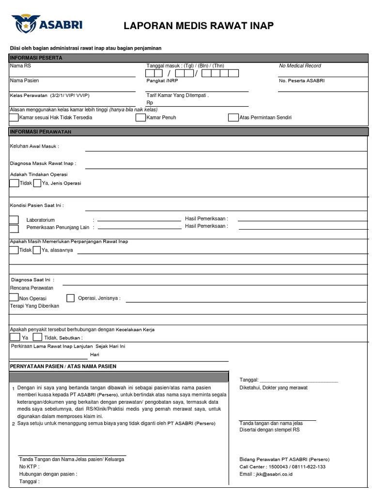 Form Laporan Ranap | PDF | Sains & Matematika