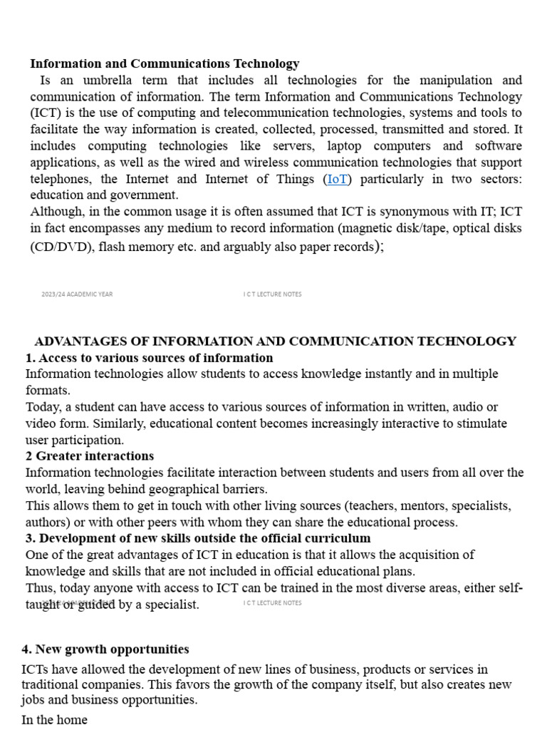 Information Communication Technology | PDF | Computer Data Storage | Computer Hardware