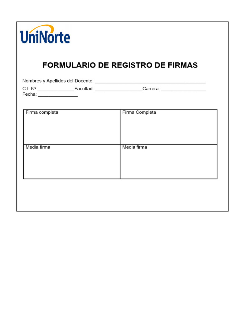03_MODELO Registro de firmas docentes (1) | PDF