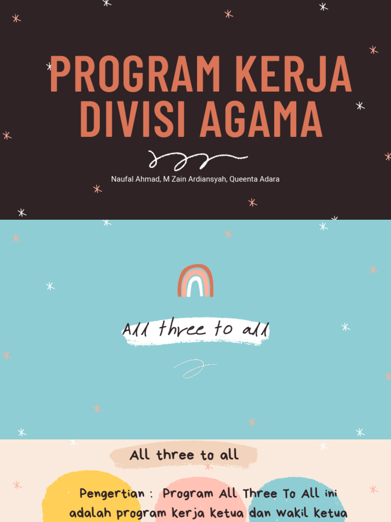 Program Kerja Divisi Agama: Naufal Ahmad, M Zain Ardiansyah, Queenta Adara | PDF | Karier ...
