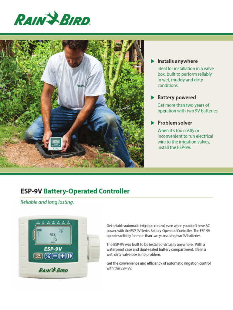 Rainbird ESP-9V Brochure | PDF | Manufactured Goods